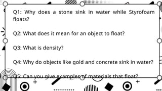 Exploring Density: Understanding Why Objects Float or Sink in Water | PPTX
