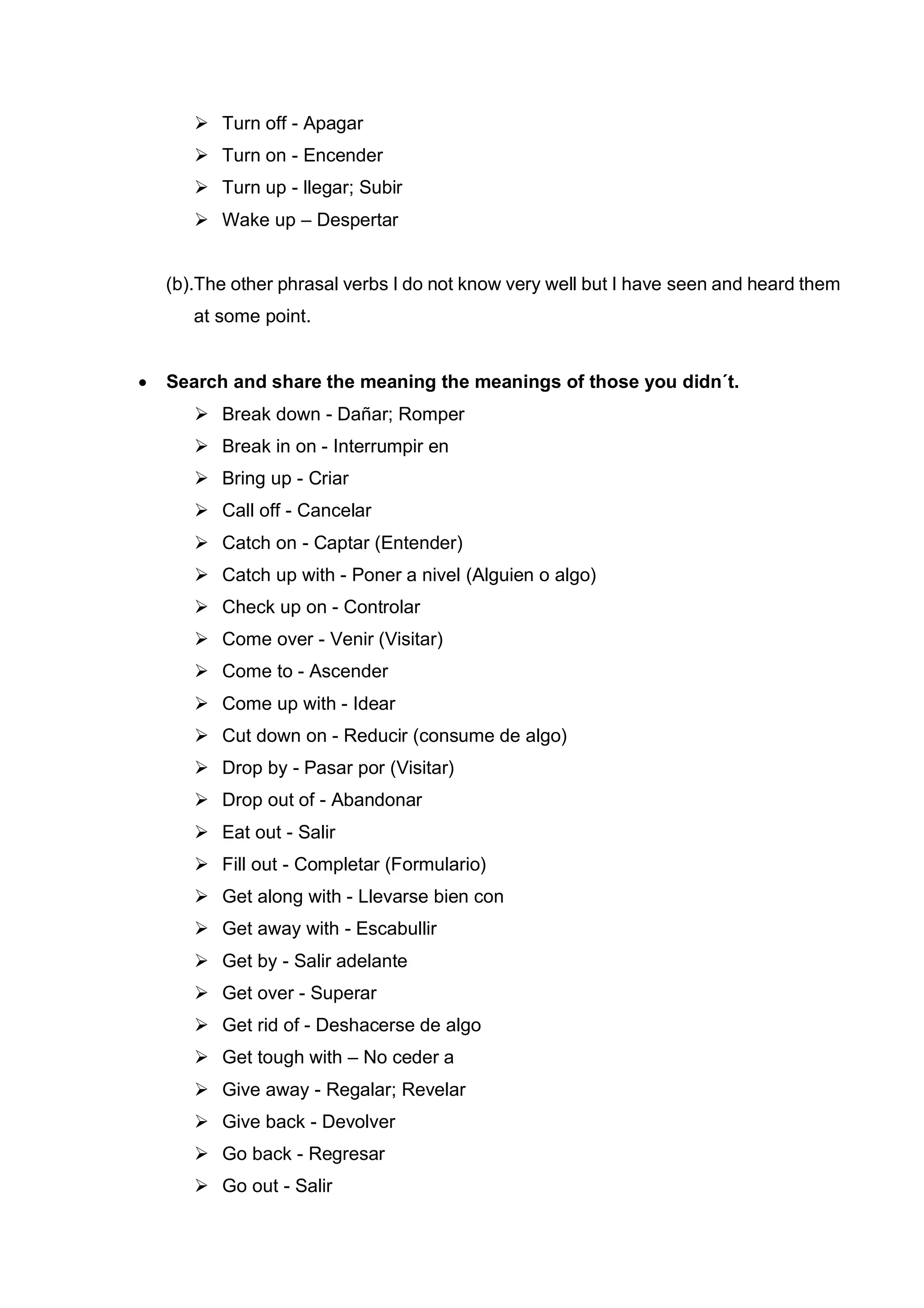 PHRASAL VERBS - WEEK 5 | PDF