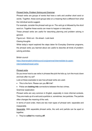 PHRASAL VERBS - WEEK 5 | PDF
