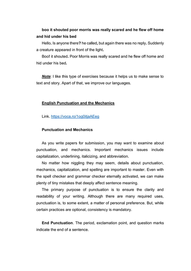 Punctuation and the Mechanics | PDF