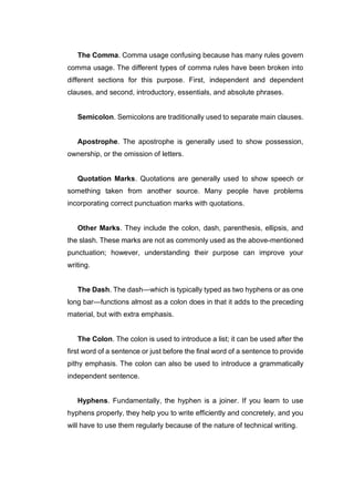 Punctuation and the Mechanics | PDF