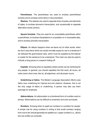 Punctuation and the Mechanics | PDF