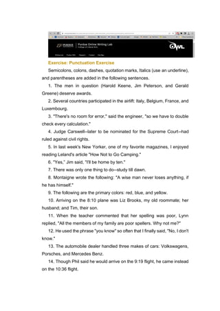 Punctuation and the Mechanics | PDF