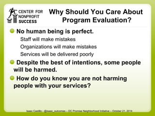 Program Evaluation Basics - Center for Nonprofit Success slides | PPT