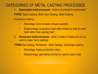 Casting & its types in metals | PPTX