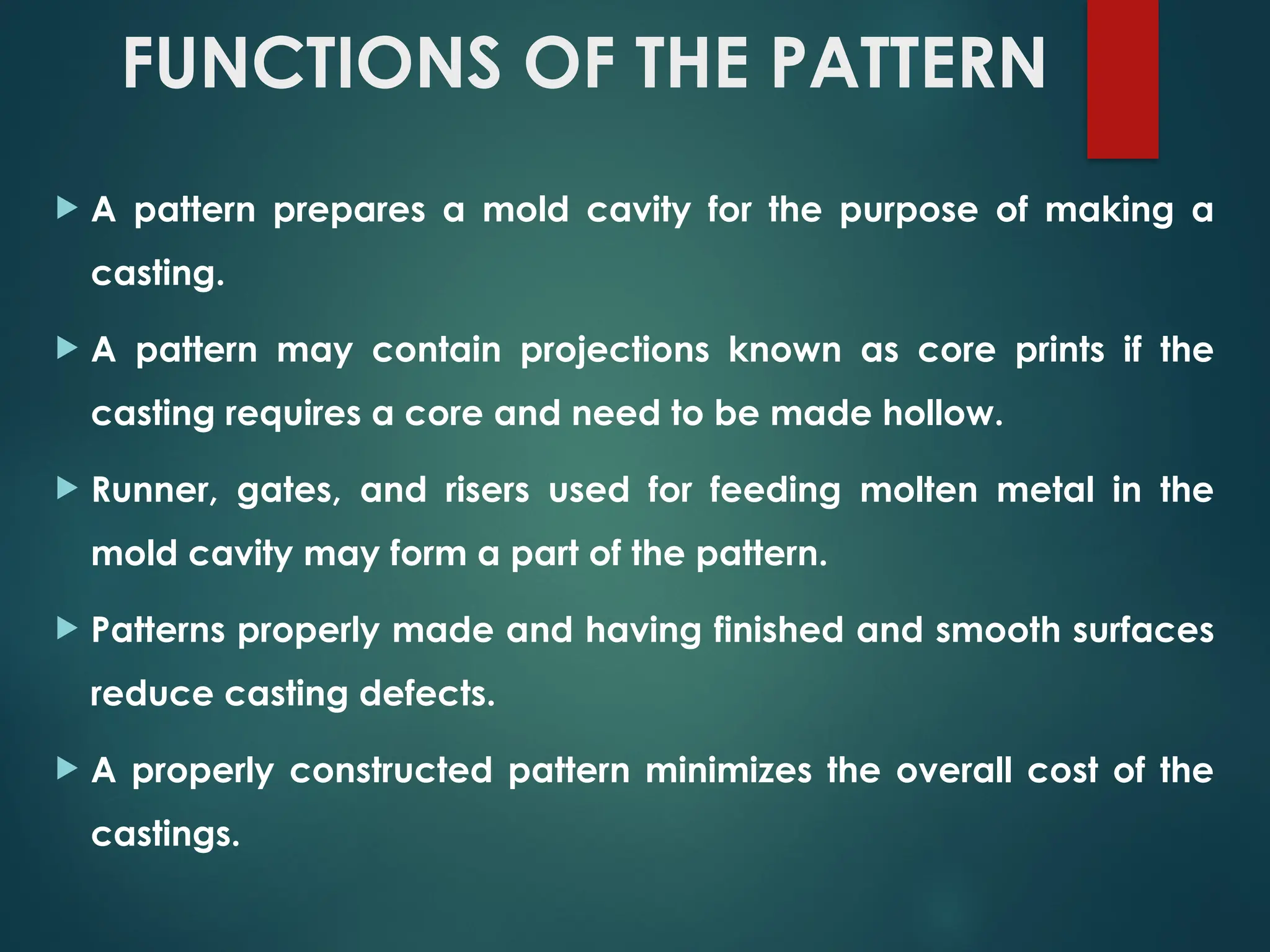 Casting process, Pattern, Casting Defects | PPT
