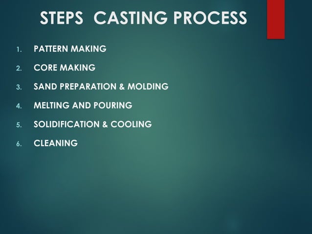 Casting process, Pattern, Casting Defects | PPT