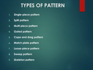 Casting process, Pattern, Casting Defects | PPT