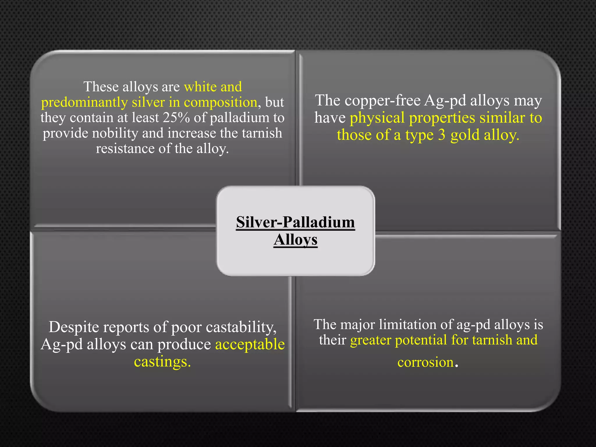 Dental Casting alloys [DENTAL MATERIALS] | PPTX