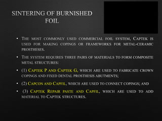 Dental Casting alloys [DENTAL MATERIALS] | PPTX
