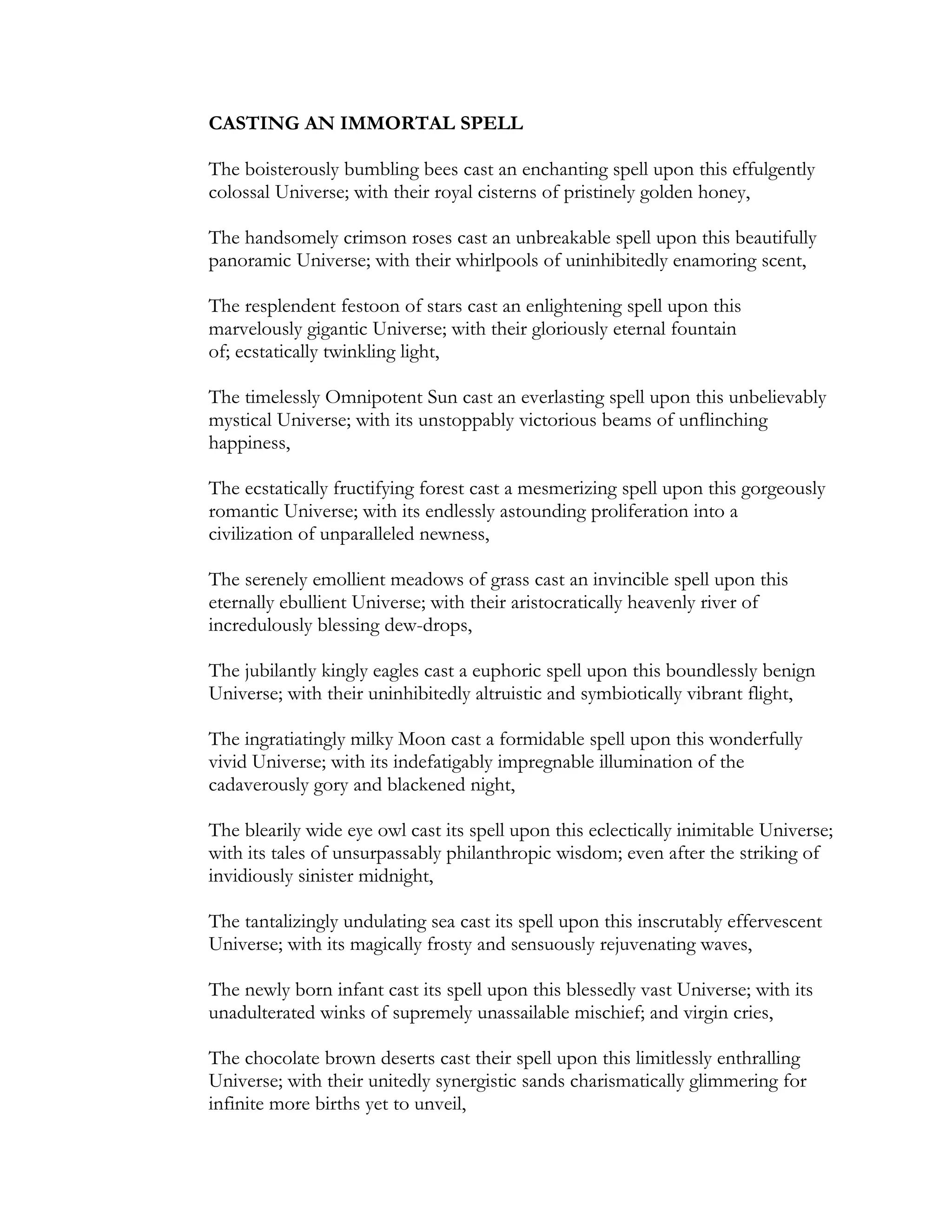 Casting An Immortal Spell | DOC