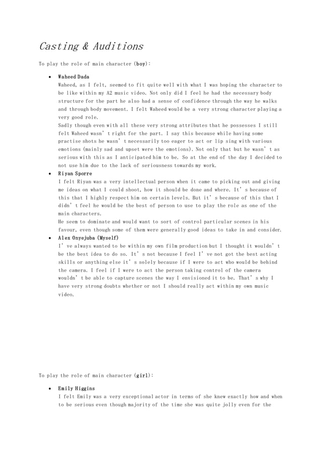 Casting & auditions | PDF