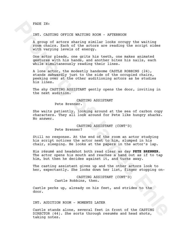 'Casting Call' Short Film Screenplay James Ehle | PDF