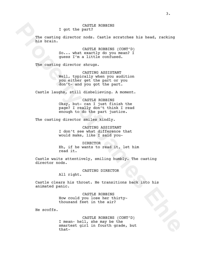 'Casting Call' Short Film Screenplay James Ehle | PDF