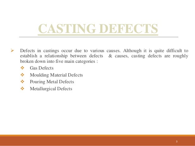 Casting defects