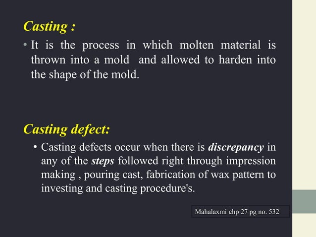 Casting defects | PPTX | Jewelry Making | Arts and Crafts