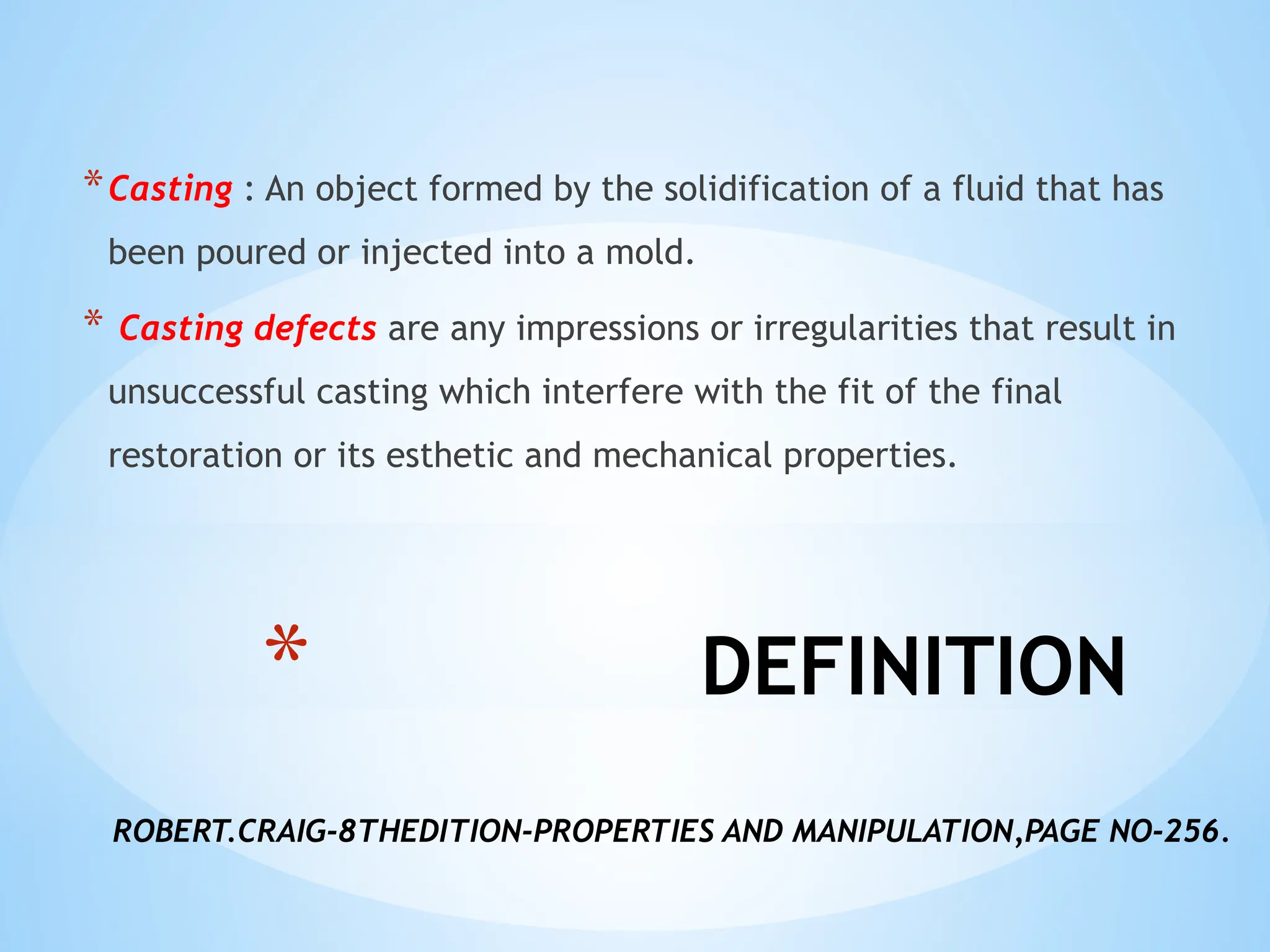 casting defects and casting procedures in fixed p | PPTX