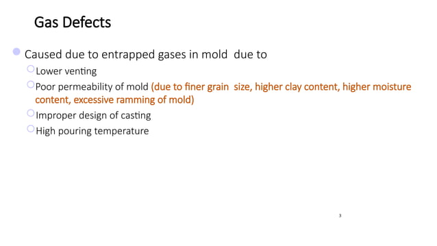 CASTING DEFECTS casting defect is an undesirable irregularity in the process of metal casting | PPTX