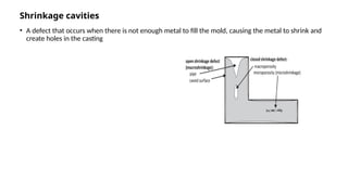 CASTING DEFECTS casting defect is an undesirable irregularity in the ...