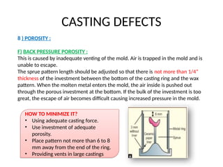 CASTING DEFECTS in Prosthodontics Dr. Sanket | PPTX