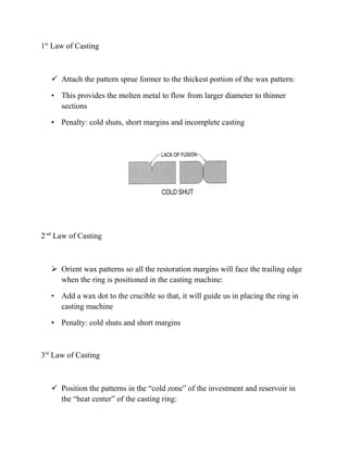 Casting laws/cosmetic dentistry course by Indian dental academy | DOC