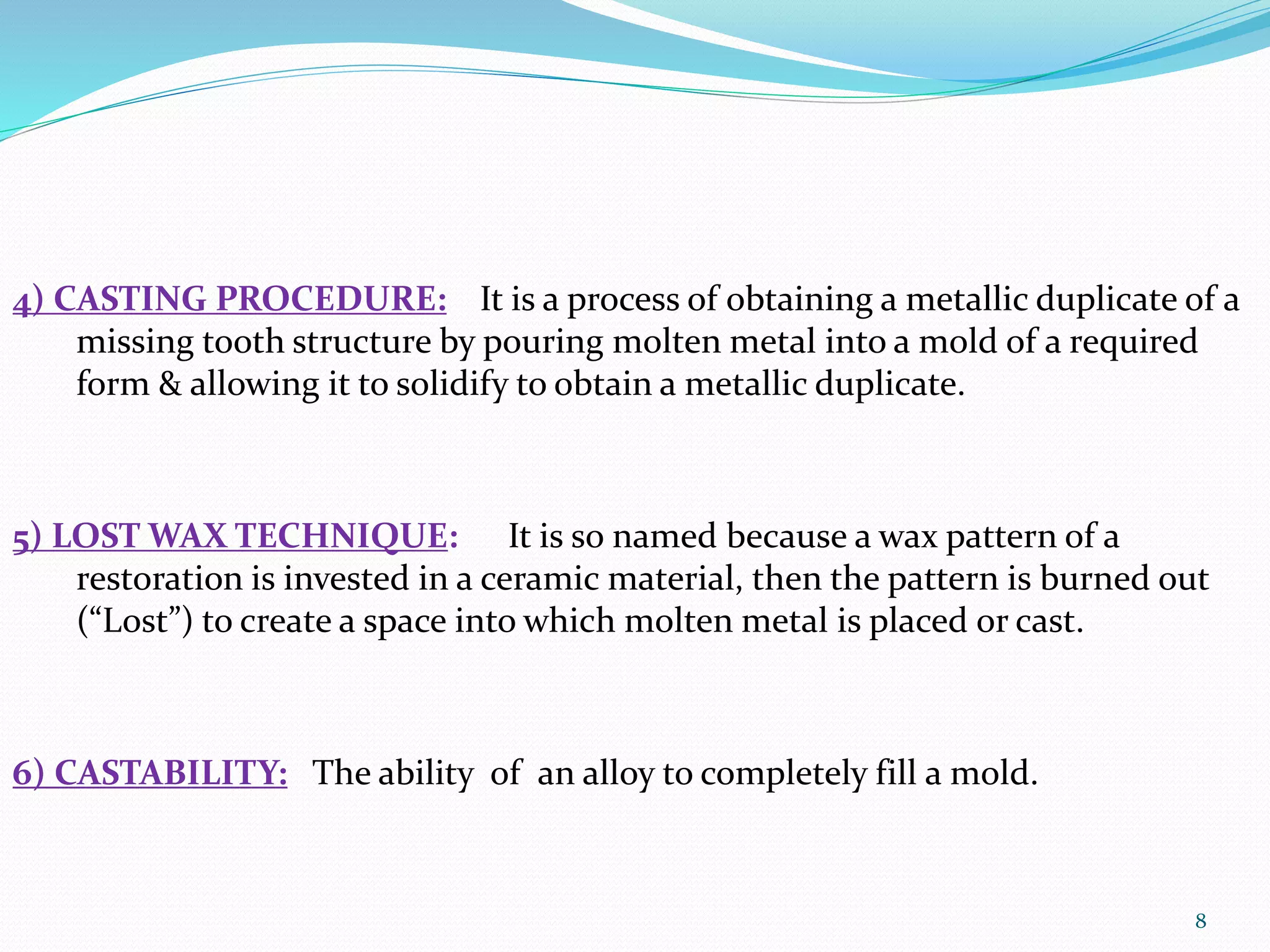 Casting procedure & casting defects seminar | PPTX