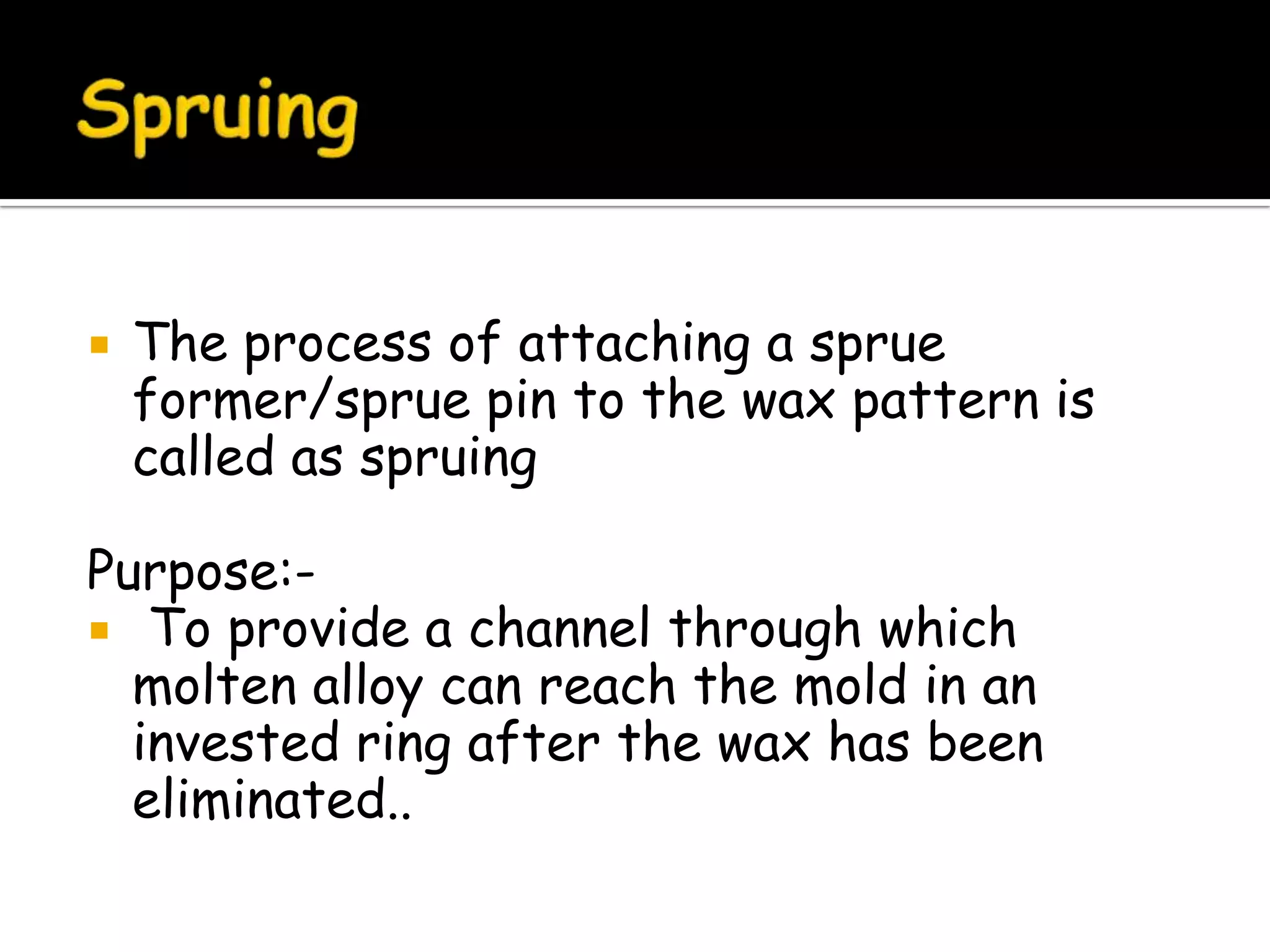 Casting procedure & casting defects | PPTX