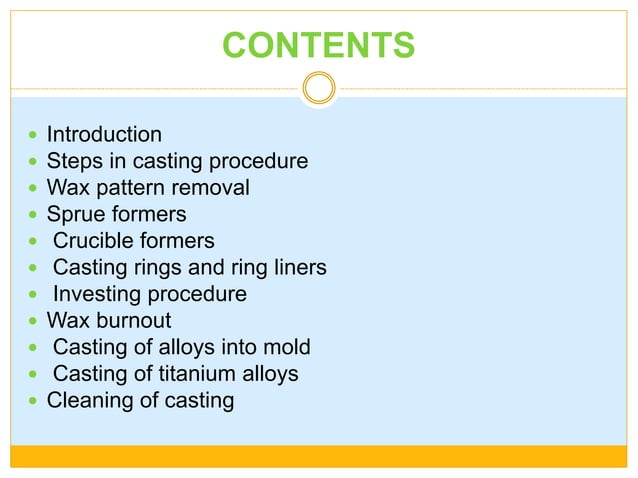 Casting procedures | PPTX