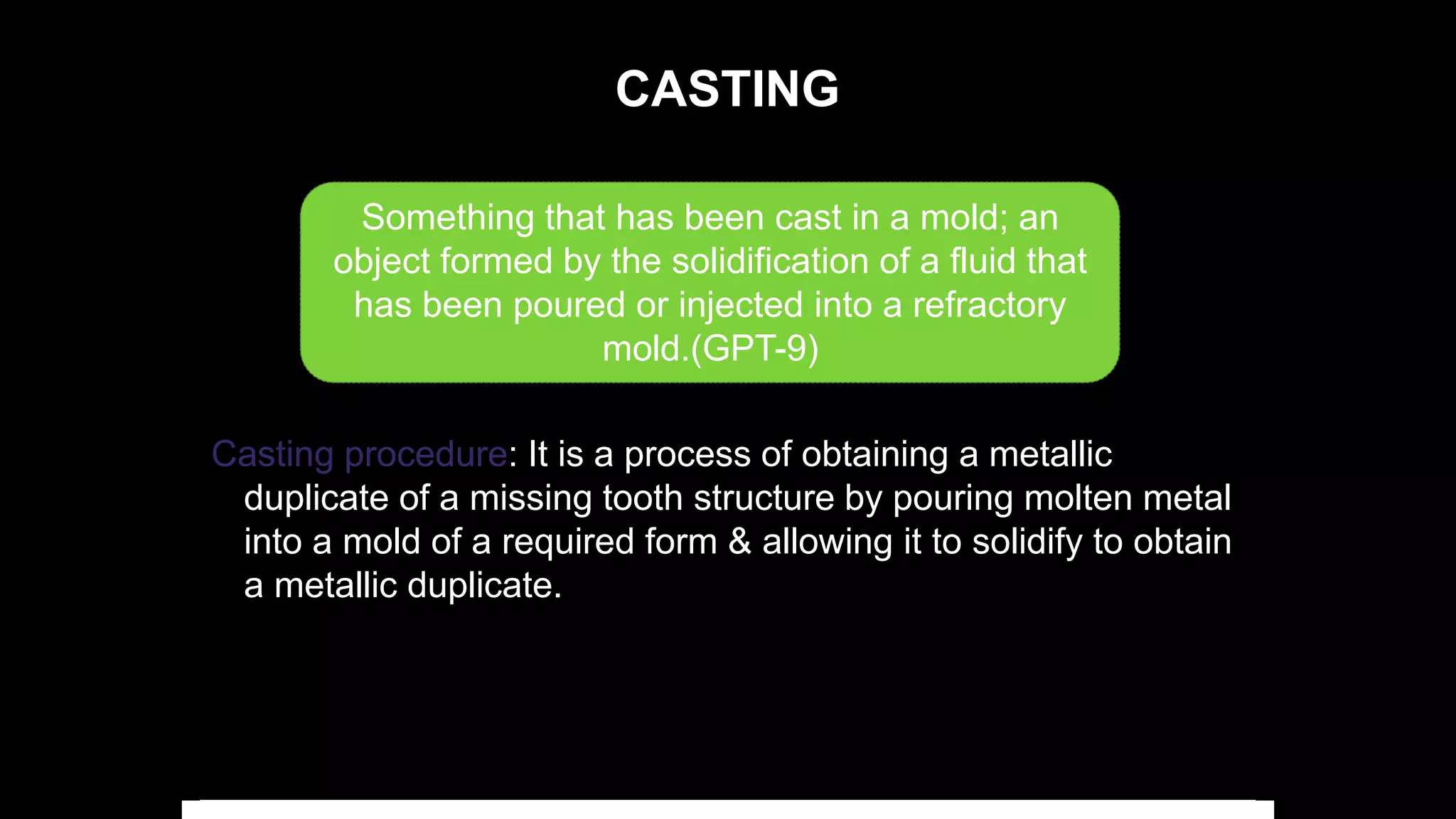 Casting procedures | PPTX