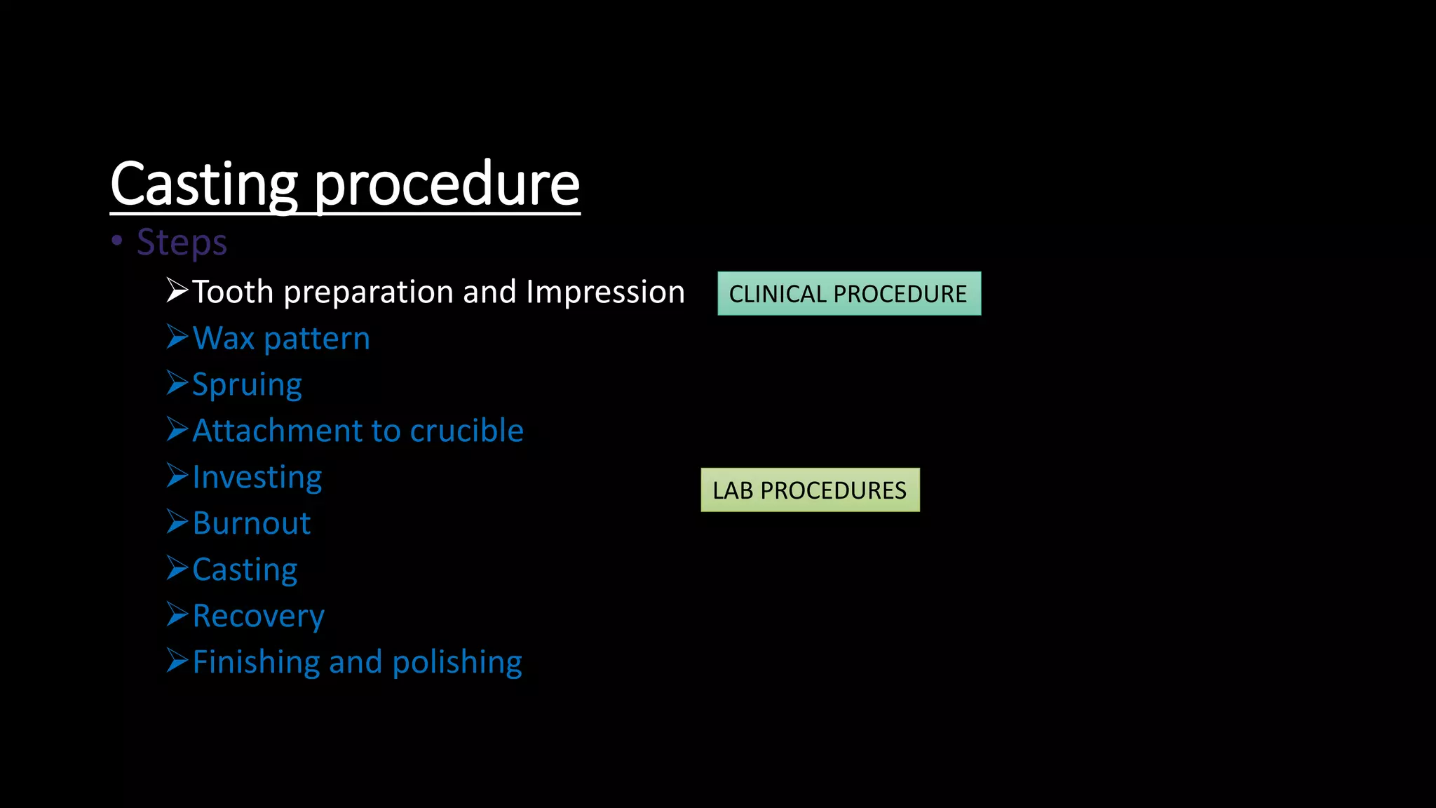 Casting procedures | PPTX