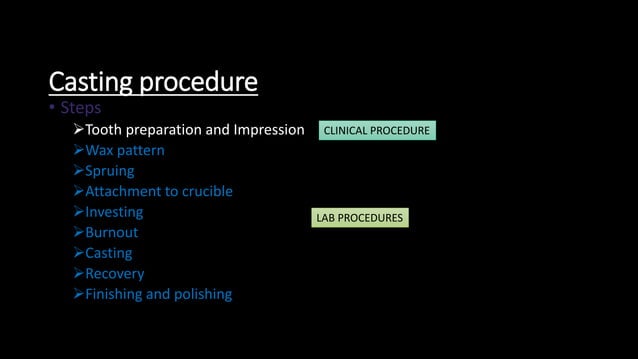 Casting procedures | PPTX