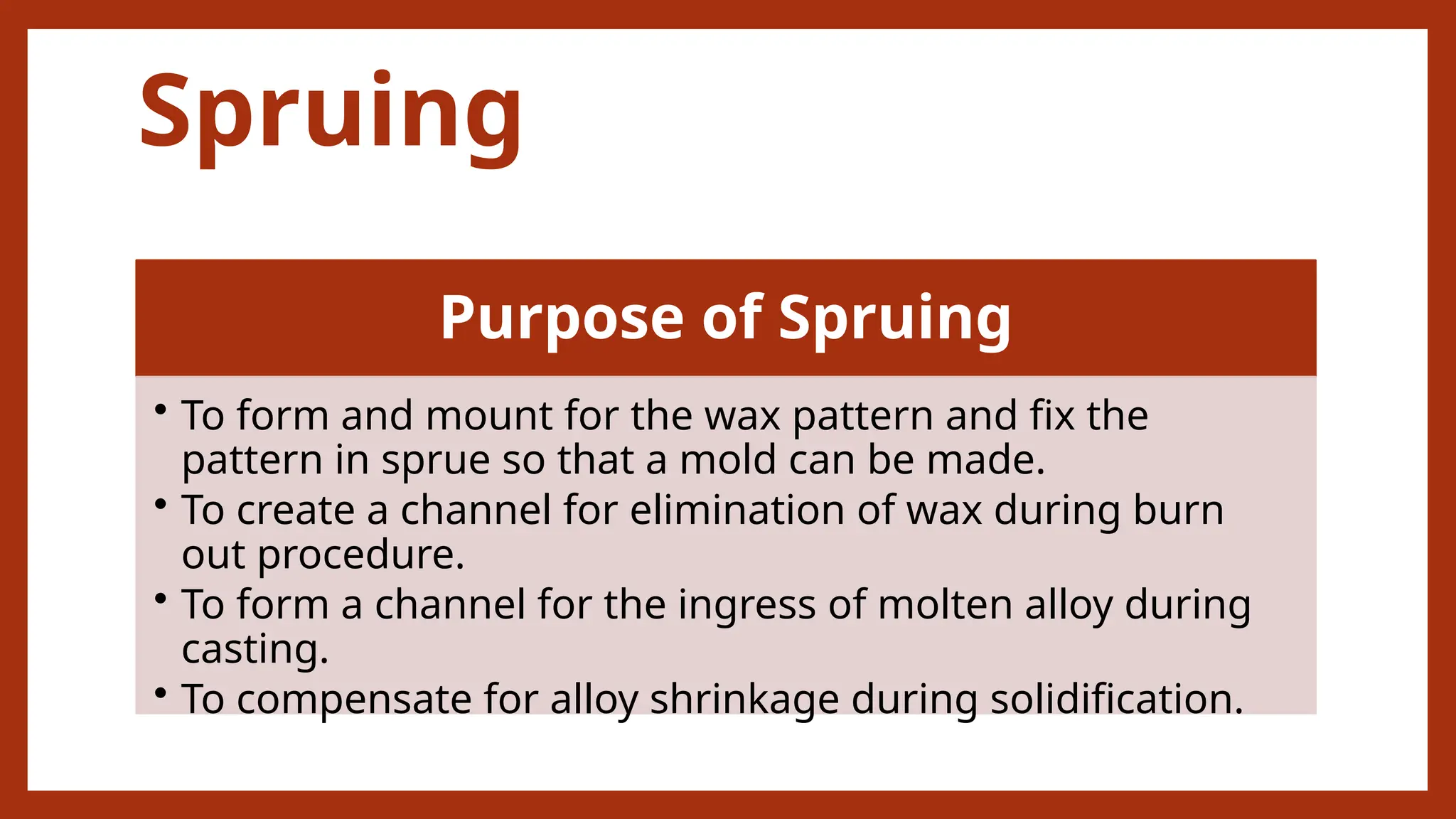 Dental Casting Procedures - Dental Materials | PPTX