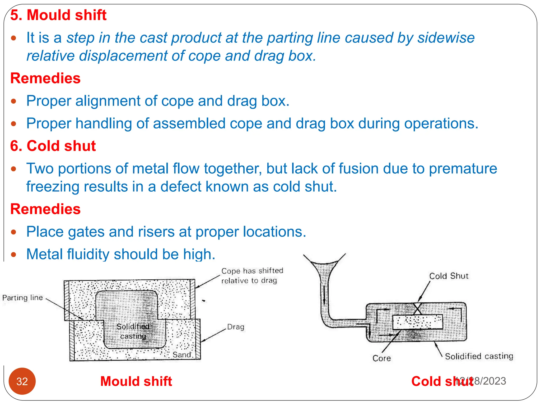 Casting Process and different types of casting defects | PPTX | Physics ...