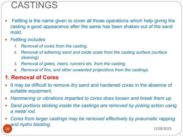 Casting Process and different types of casting defects | PPTX | Physics ...