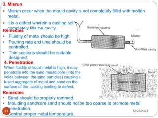 Casting Process and different types of casting defects | PPTX