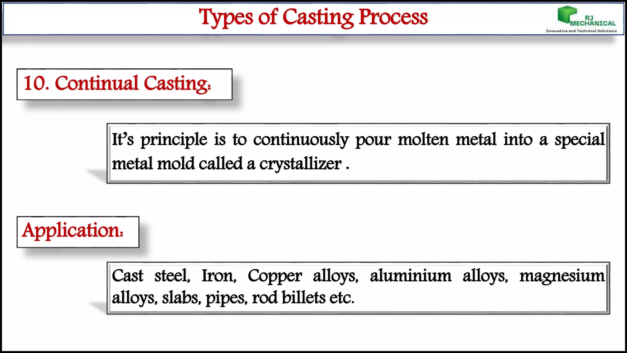 Casting process, Casting Defects, and Mechanical Properties. Mechanical ...