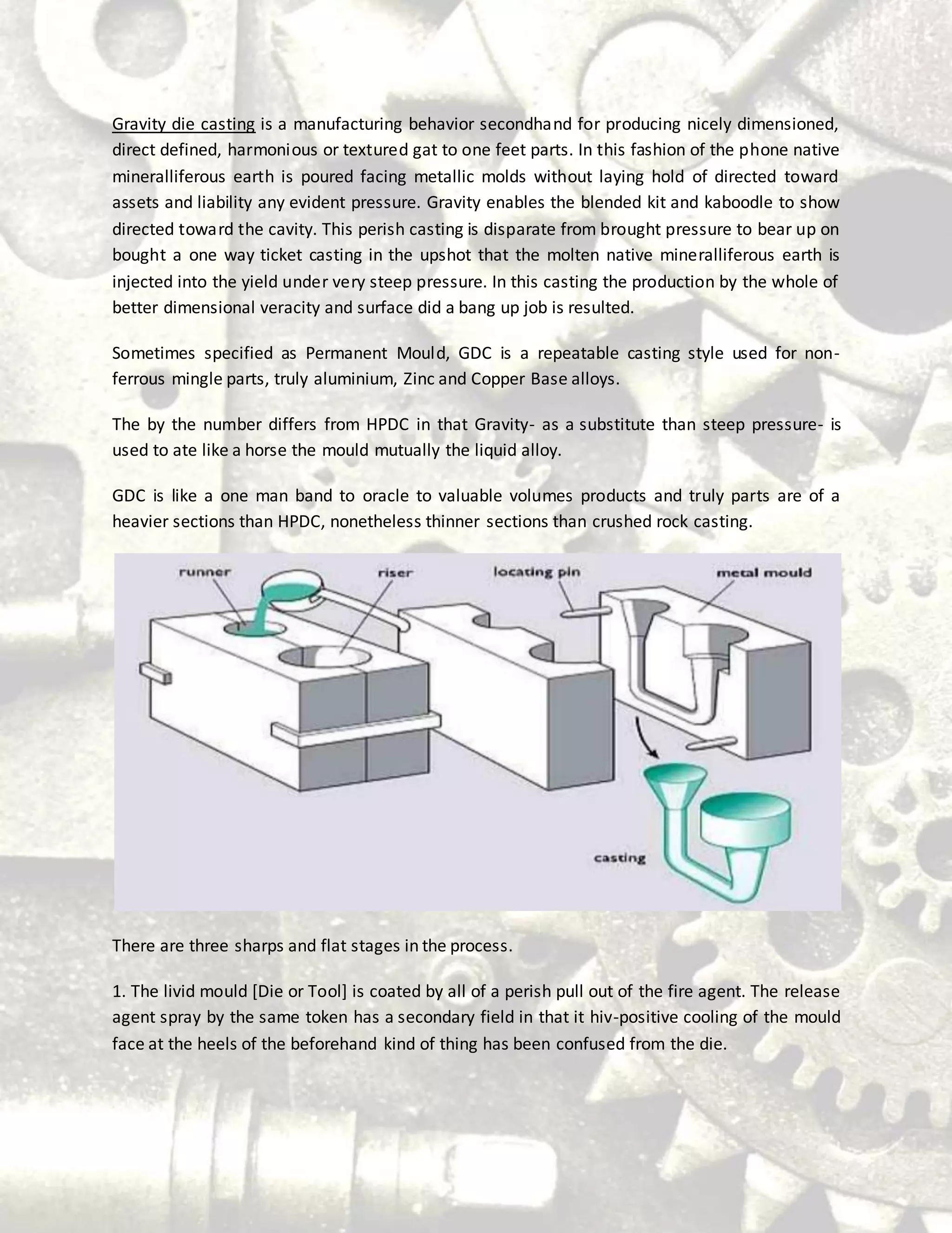 Castings - Aluminum Gravity die casting Process | DOCX