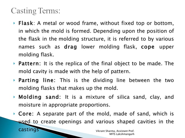 Casting terms & pattern | PPT