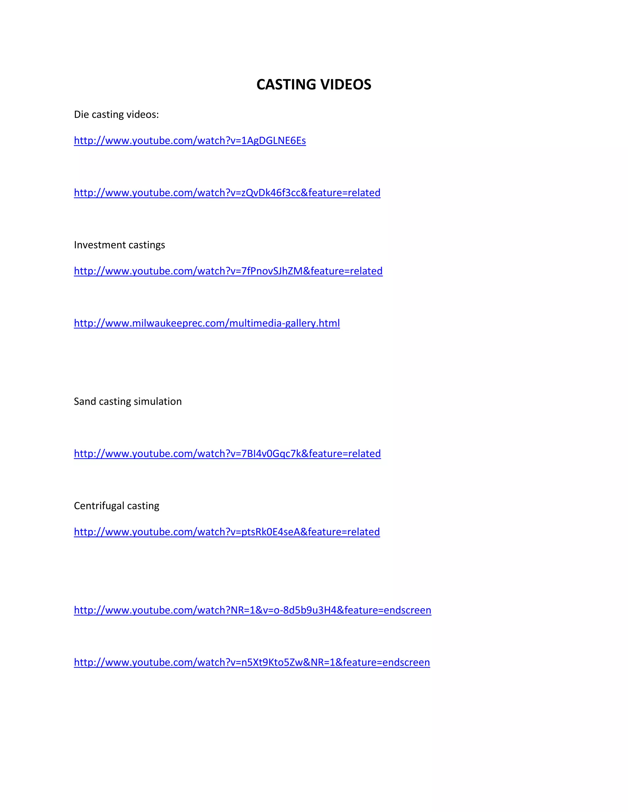 MET 402 (Notes)-Casting videos | DOCX | Video Production | Content ...