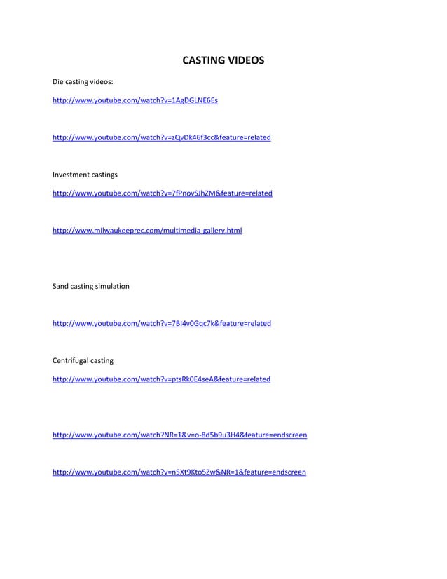 MET 402 (Notes)-Casting videos | DOCX | Video Production | Content ...