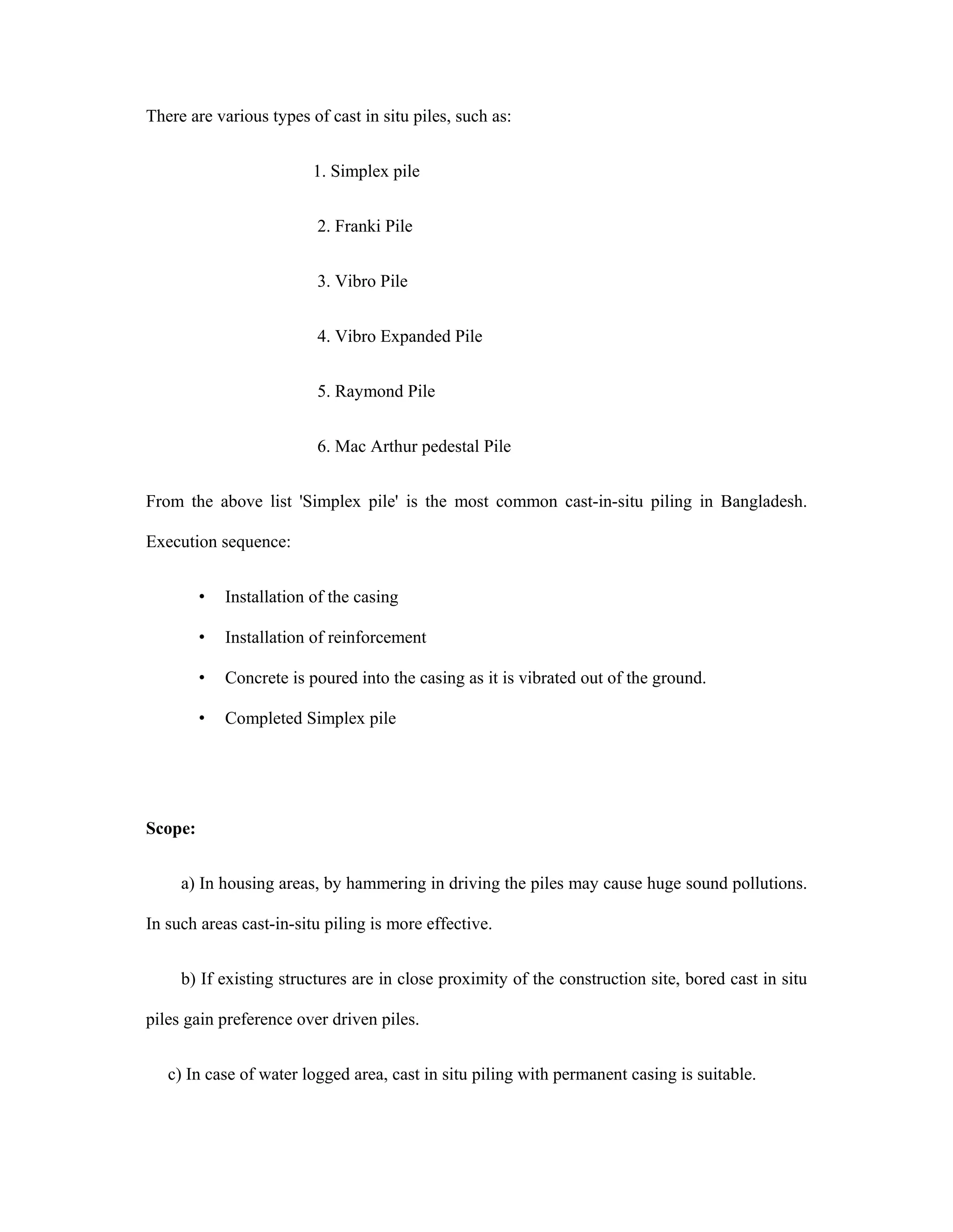 Cast in situ Pile | PDF