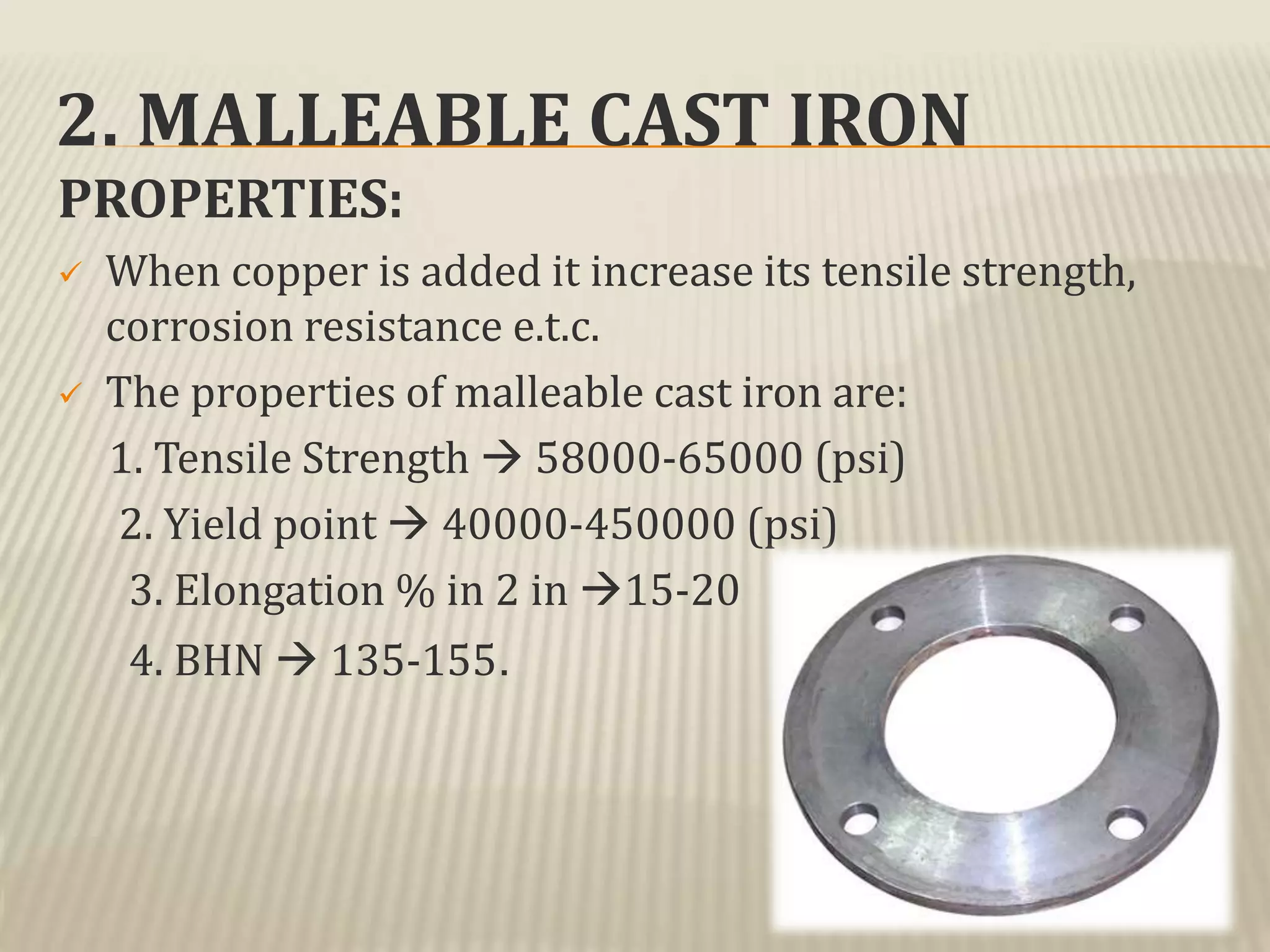 Cast iron its types , properties and its applications.... | PPTX
