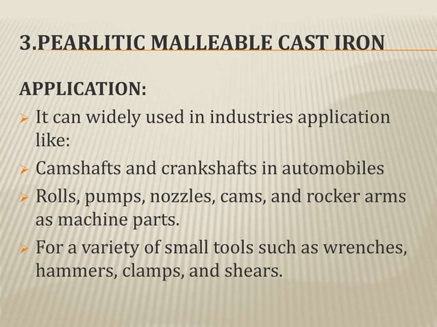 Cast iron its types , properties and its applications.... | PPTX ...