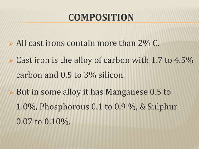 Cast iron its types , properties and its applications.... | PPTX ...
