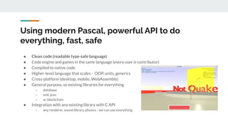 Castle Game Engine - highlights, features, plans as of July 2024 | PPT