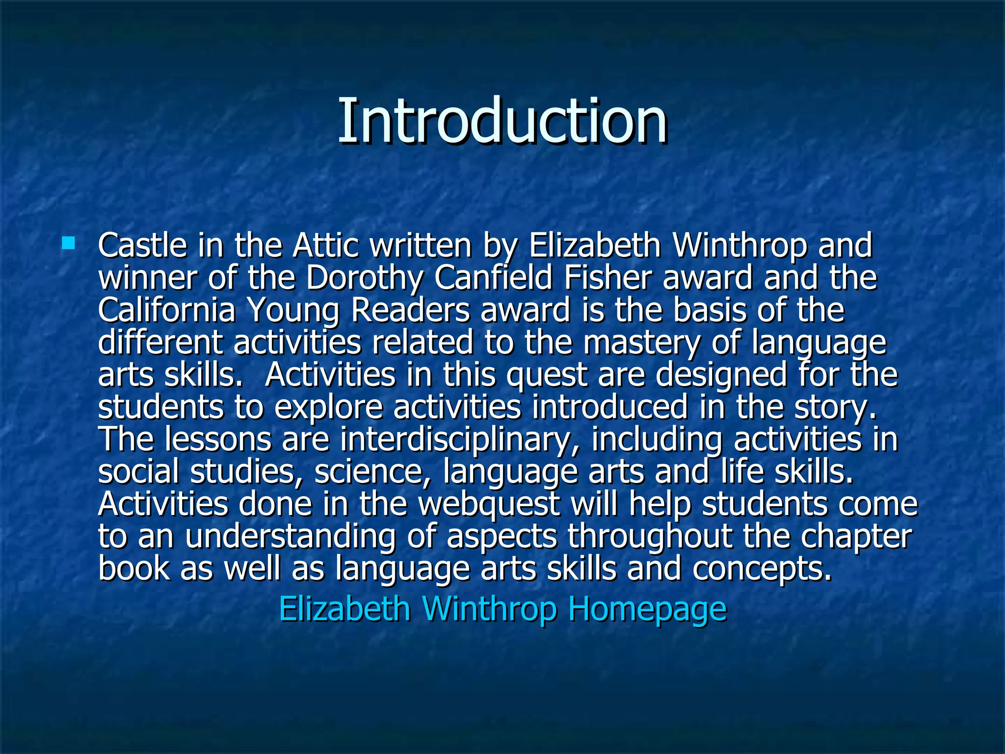 Castle in the attic webquest | PPT