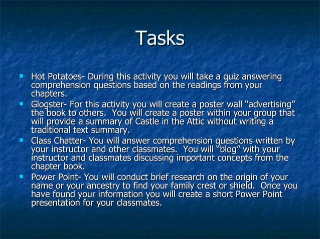 Castle in the attic webquest | PPT