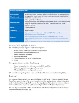 Cloud Readiness : CAST & Microsoft Azure Partnership Overview | PDF