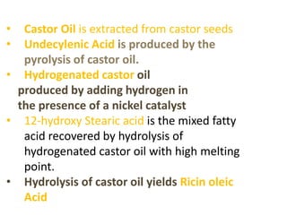 Castor oil derivatives | PPT