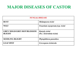 Diseases of castor and their management. | PDF